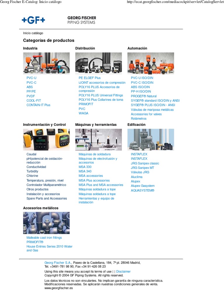 Georg Fischer E-Catalog - Inicio Catálogo | PDF