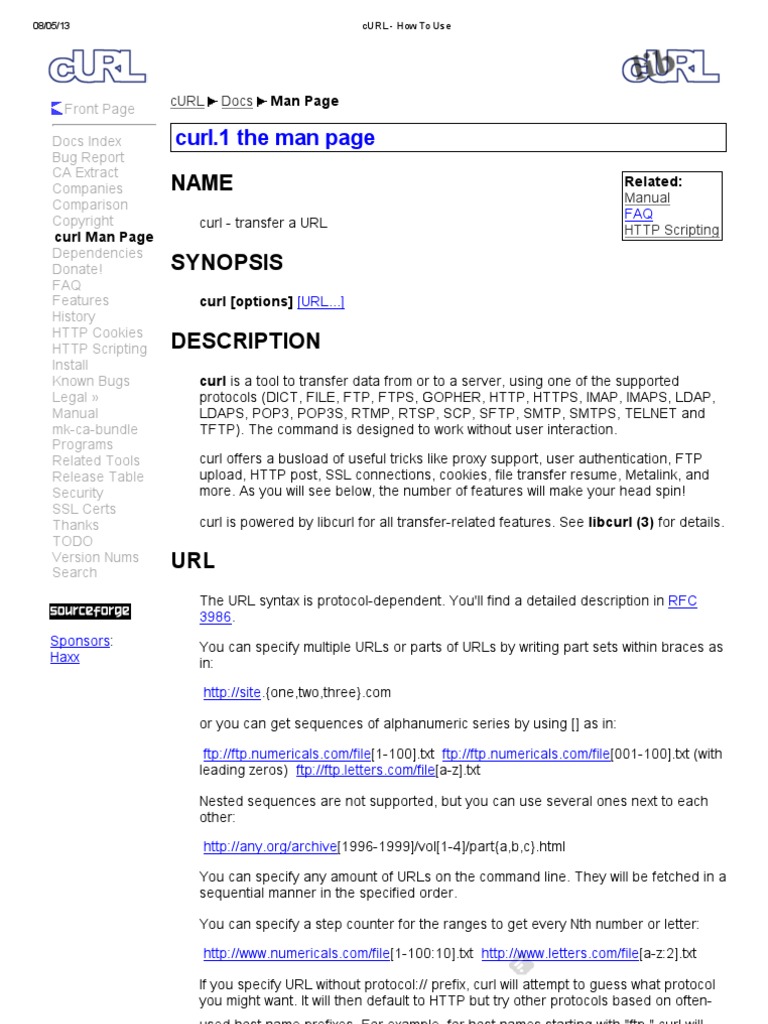 cURL - How To Use | PDF | File Transfer Protocol | Hypertext Transfer Protocol