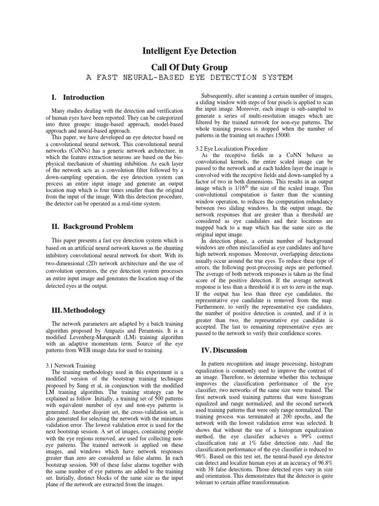 Fast Neural Eye Detection System | PDF | Artificial Neural Network ...