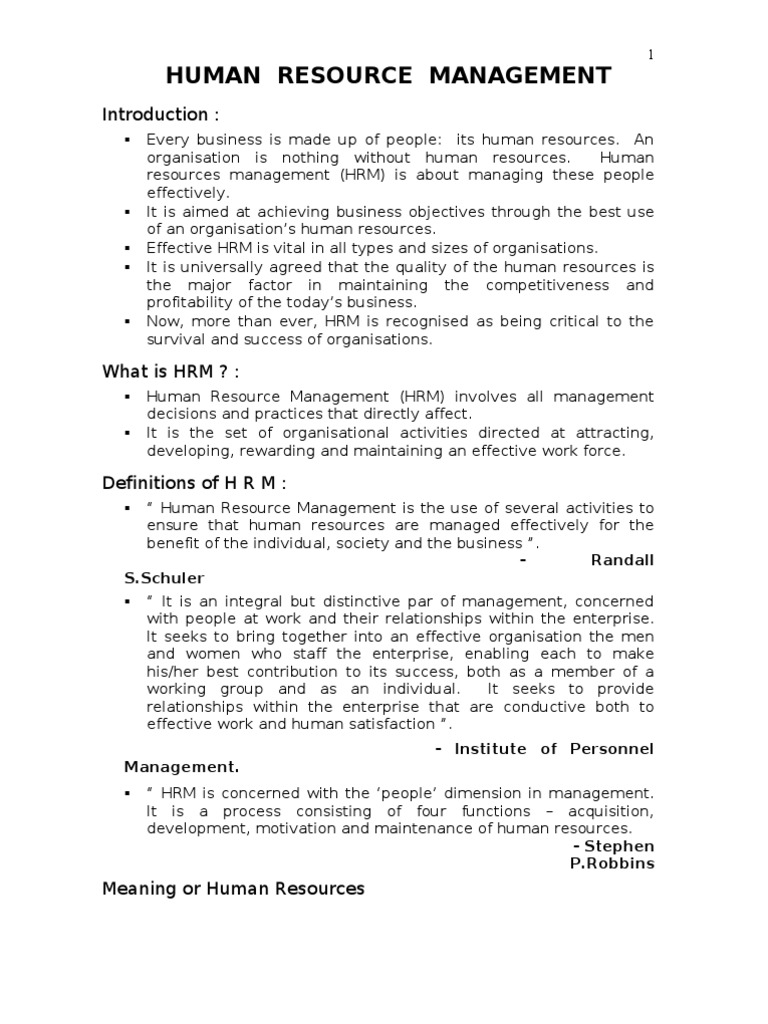A Comprehensive Overview of Human Resource Management: Functions, Evolution, and Models | PDF ...