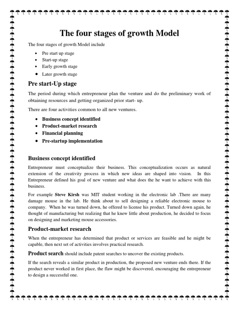 The Four Stages of Growth Model | PDF | Startup Company | Small ...