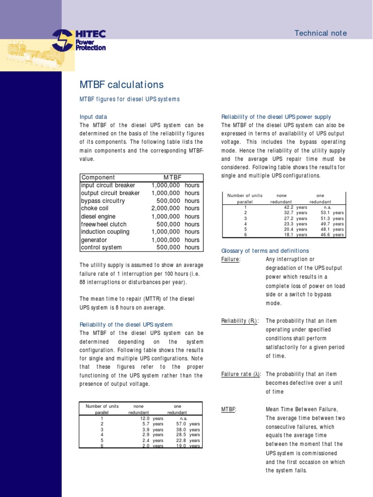 MTBF Calculations | Reliability Engineering | Engineering