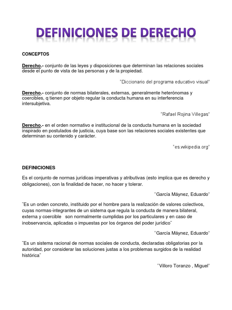 Definiciones de Derecho | PDF