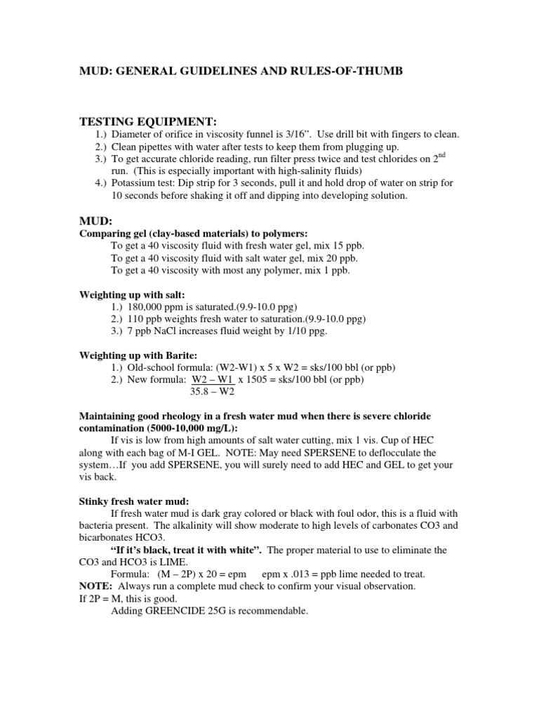 A Comprehensive Guide to Mud Testing Equipment, Material Quantities ...