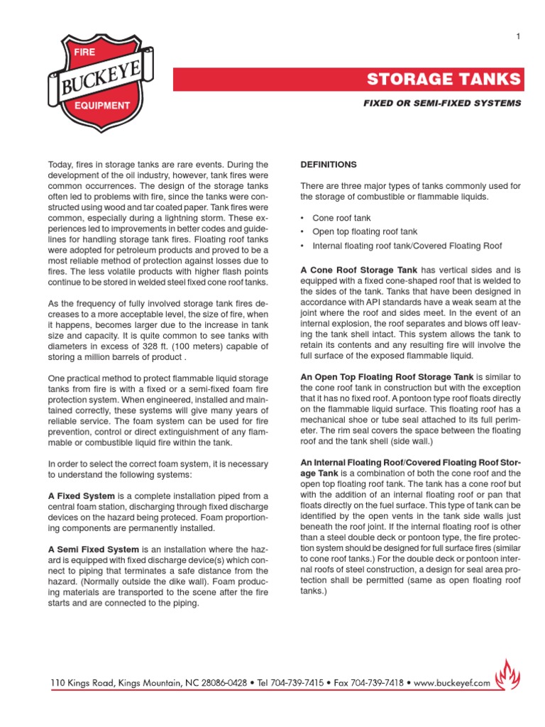 Storage Tanks: Fixed or Semi-Fixed Systems | PDF | Flammability | Foam