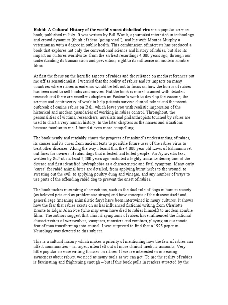 A Compelling Cultural and Scientific History of Rabies: From Ancient ...