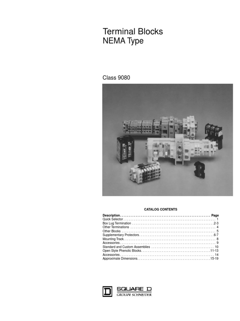 Terminal Blocks: NEMA Type | PDF | Electrical Connector | Fuse (Electrical)