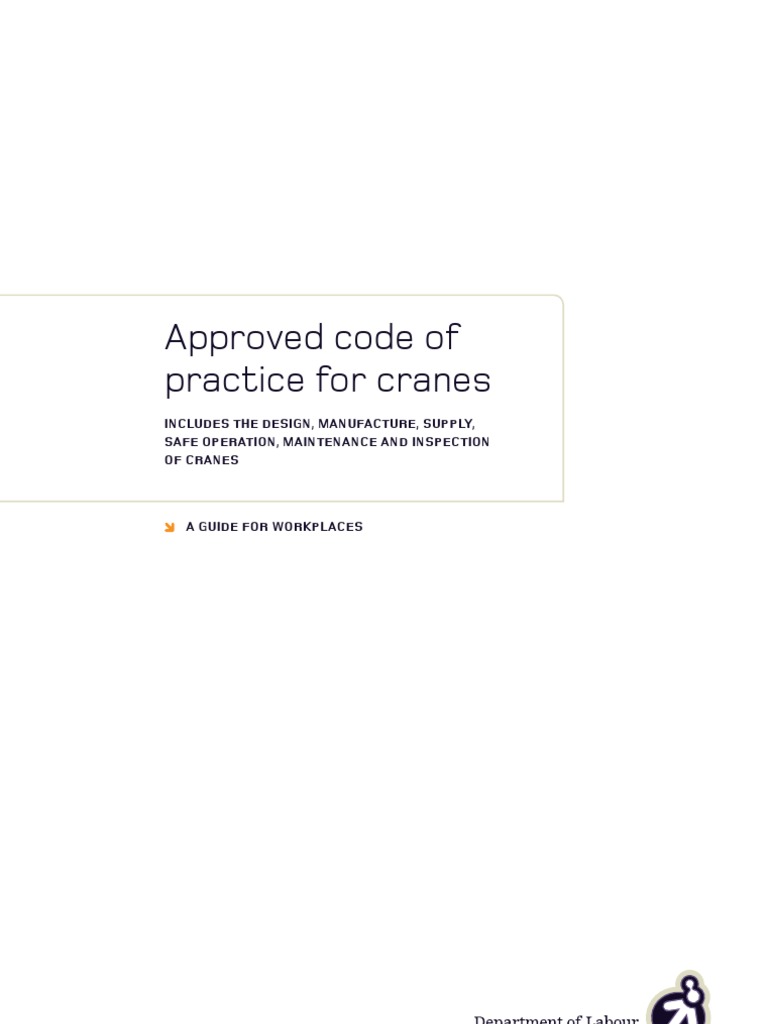 Approved Code of Practice For Cranes 2011 | PDF | Crane (Machine ...