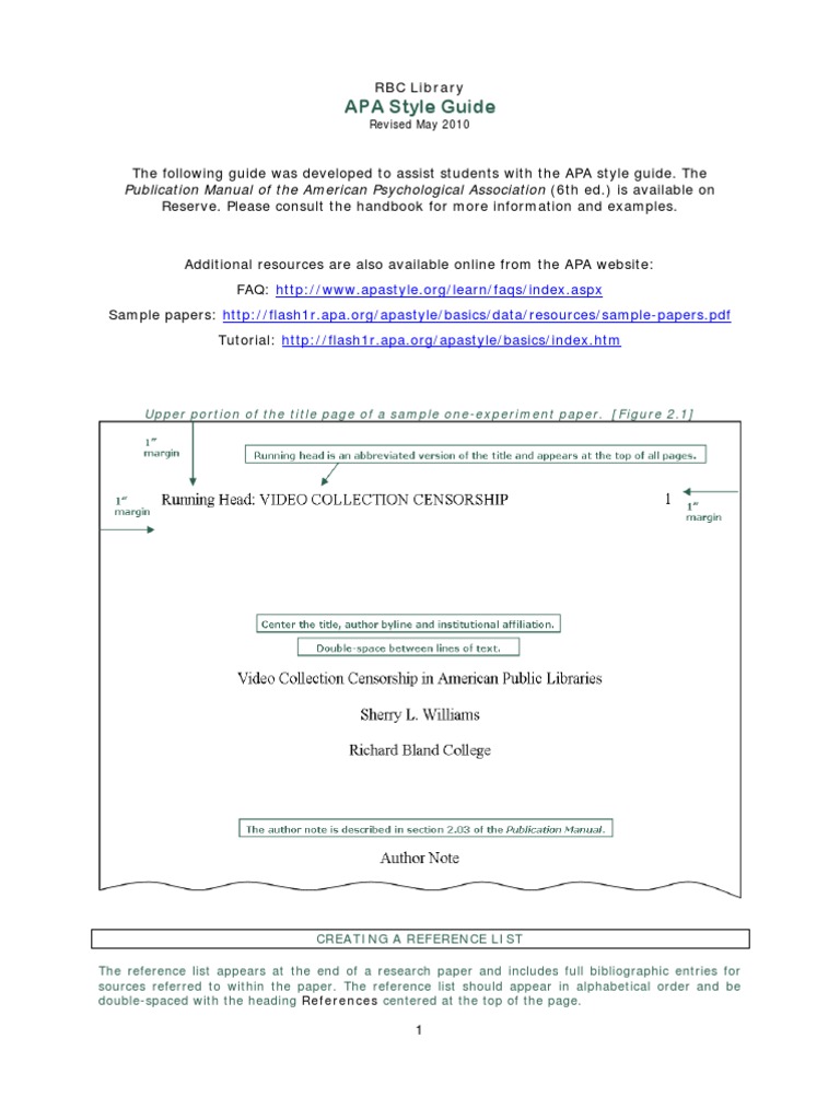 APA Style Guide: Publication Manual of The American Psychological ...