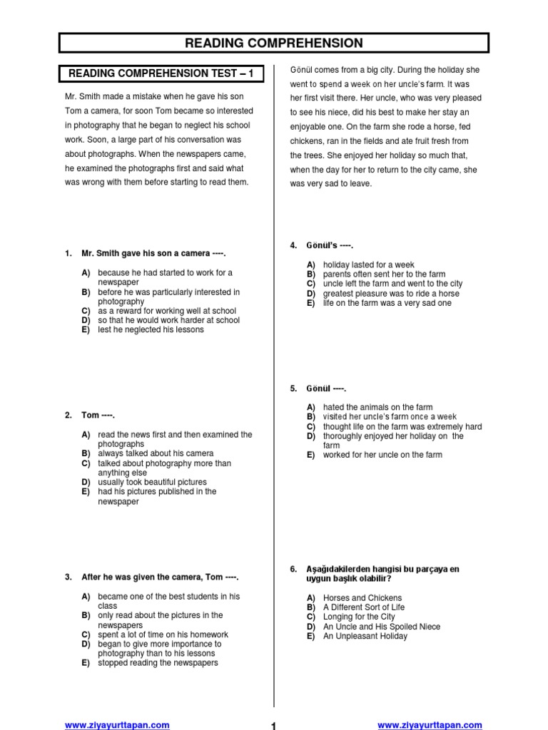 Reading Comprehension Test | PDF | Antarctica | Dinosaurs