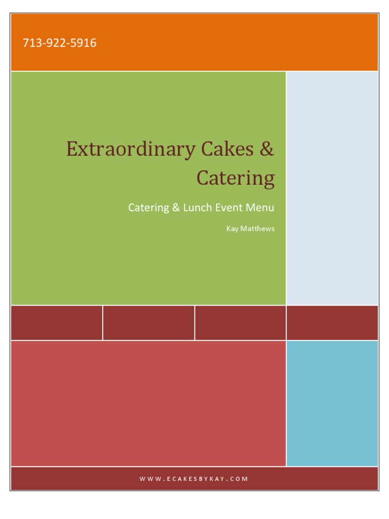 Catering Menu | PDF | Tomato Sauce | Salad