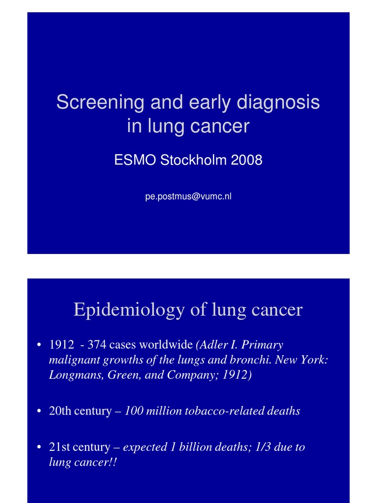 Screening and Early Diagnosis in Lung Cancer | PDF | Lung Cancer ...