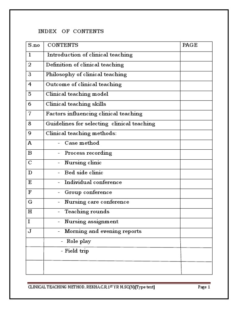 Clinical Teaching Methods Pdf Teaching Method Nursing