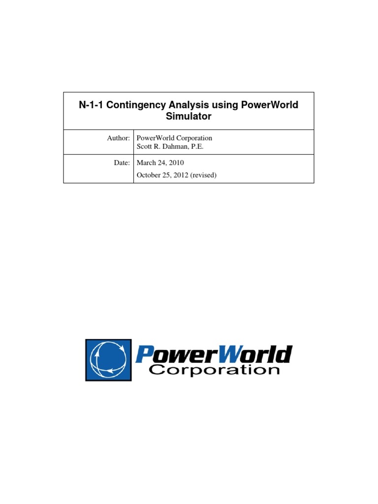 Analysis of Cascading Outages Using PowerWorld Simulator's N-1-1 Contingency Analysis and ...