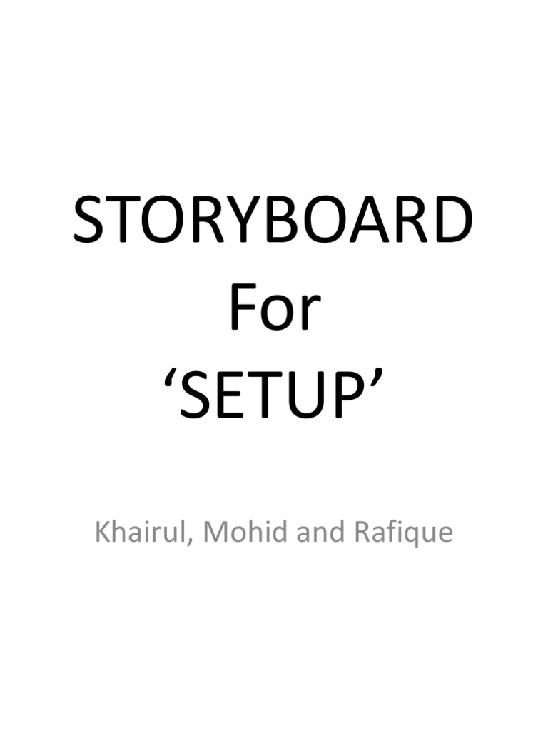 Setup Storyboard | PDF