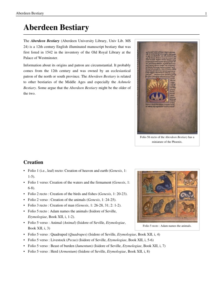 Aberdeen Bestiary | PDF | Books