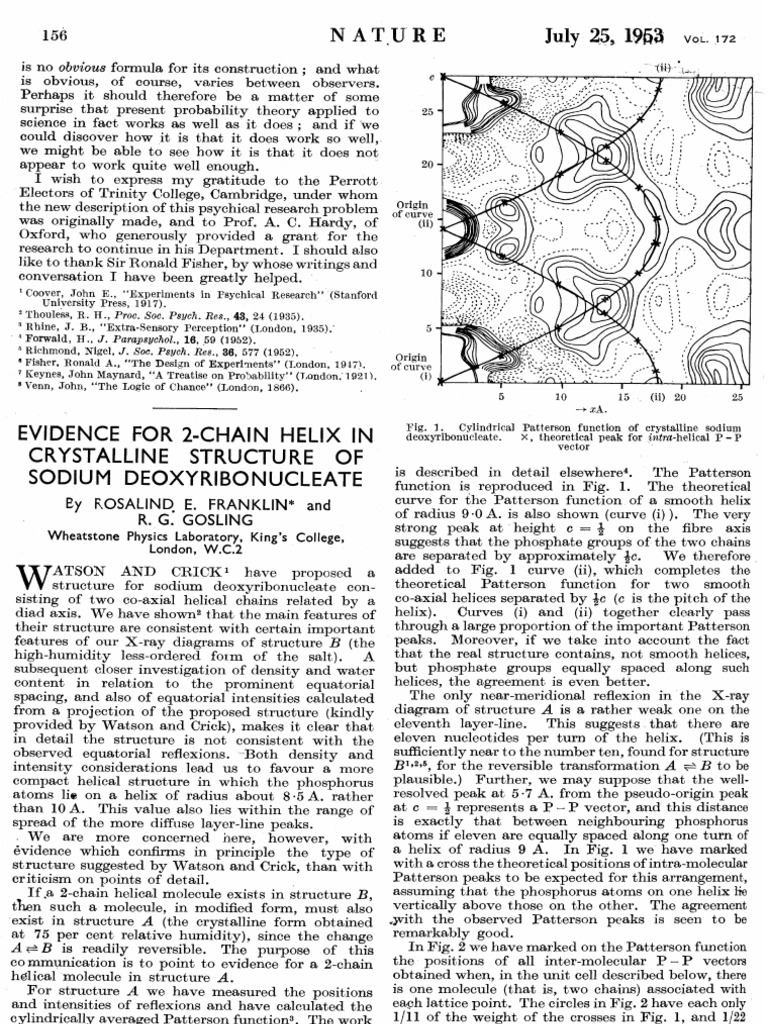 Evidence For 2-Chain Helix in Crystalline Structure of Sodium ...