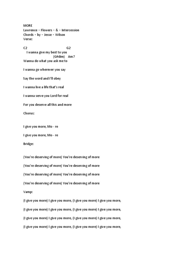 More Lyrics Lawrence Flowers