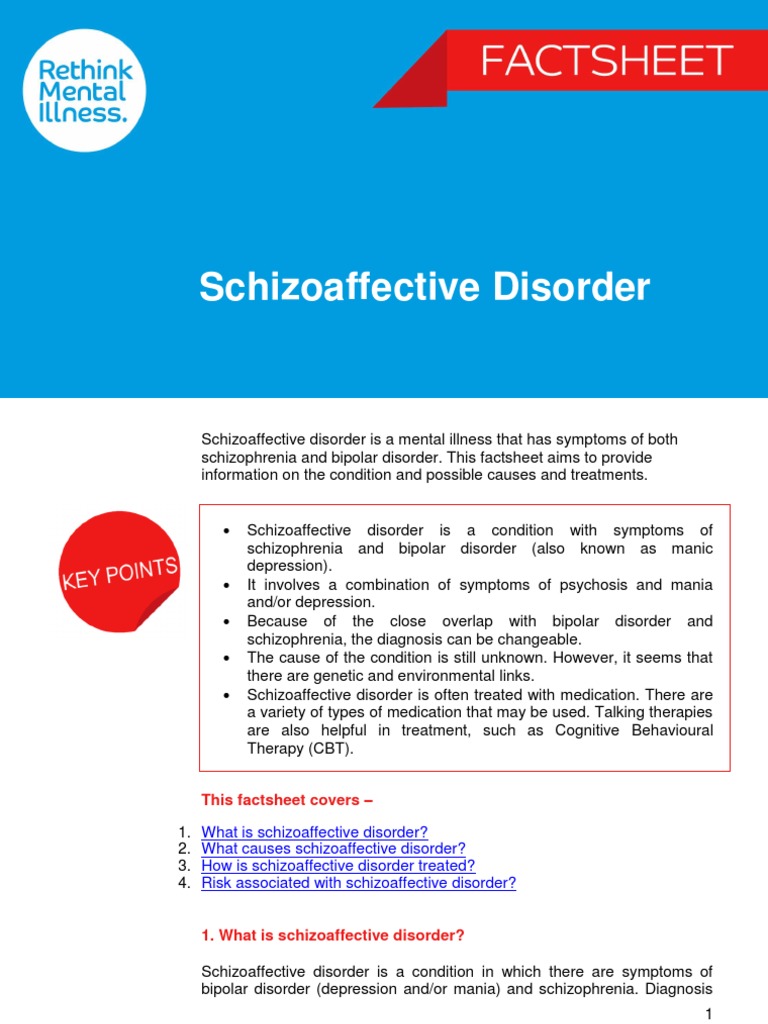 Schizoaffective Disorder Factsheet | PDF | Bipolar Disorder ...