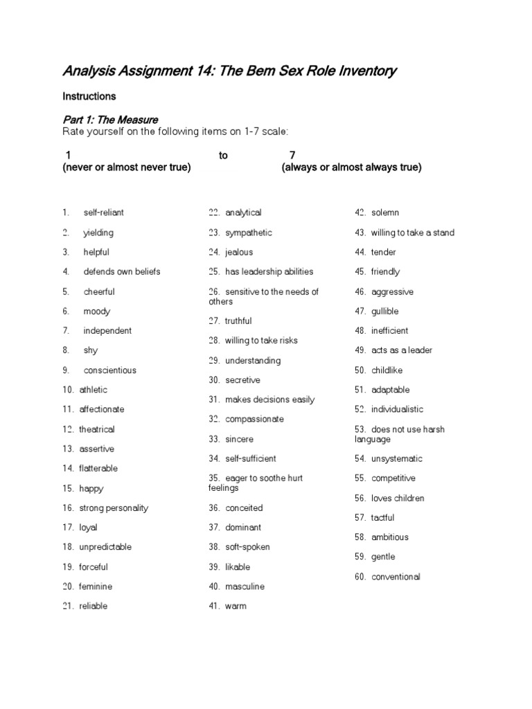 Bem 2014 | PDF | Gender Role | Femininity