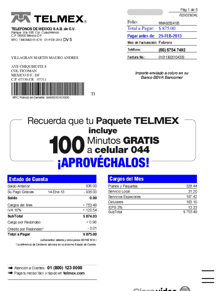 Recibo Tel | PDF