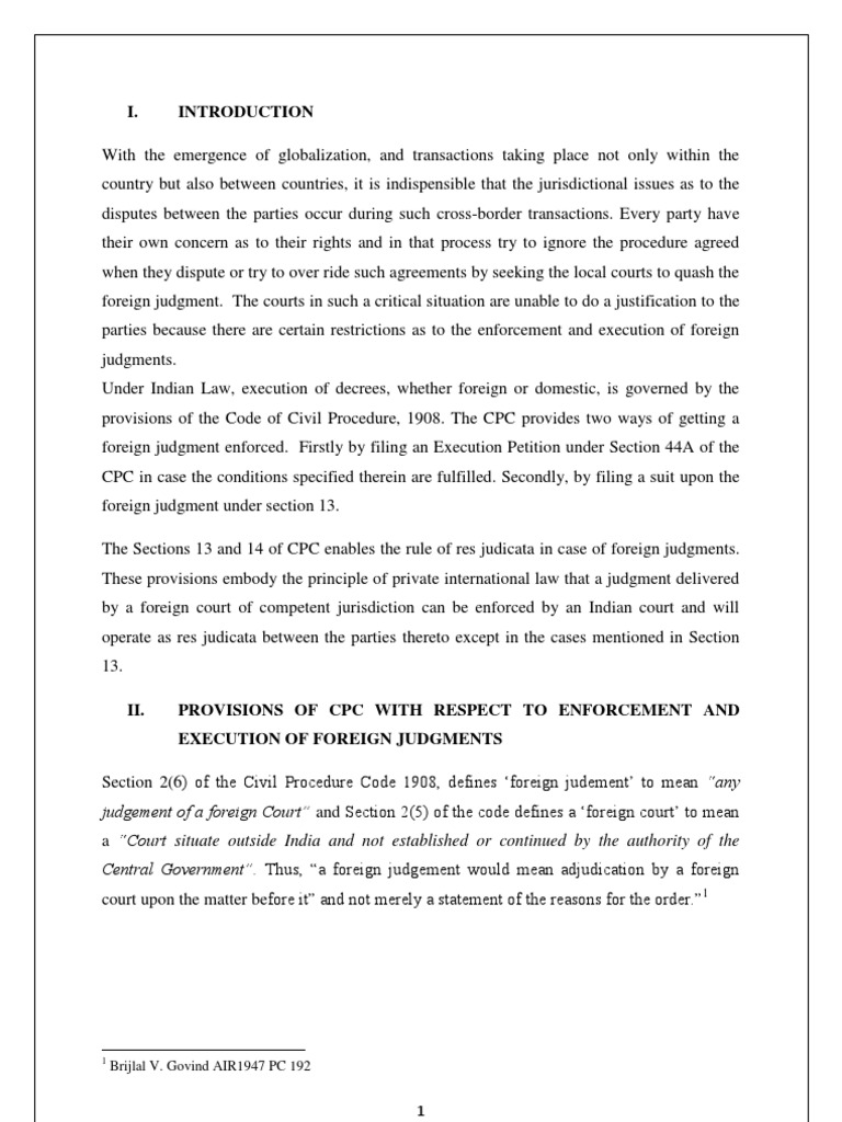 CPC Foreign Judgment | PDF | Lawsuit | Judgment (Law)