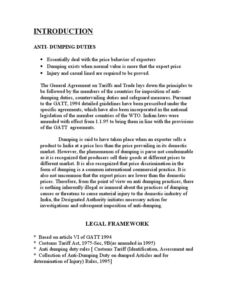 Anti Dumping Duty and India | PDF | Dumping (Pricing Policy) | Exports