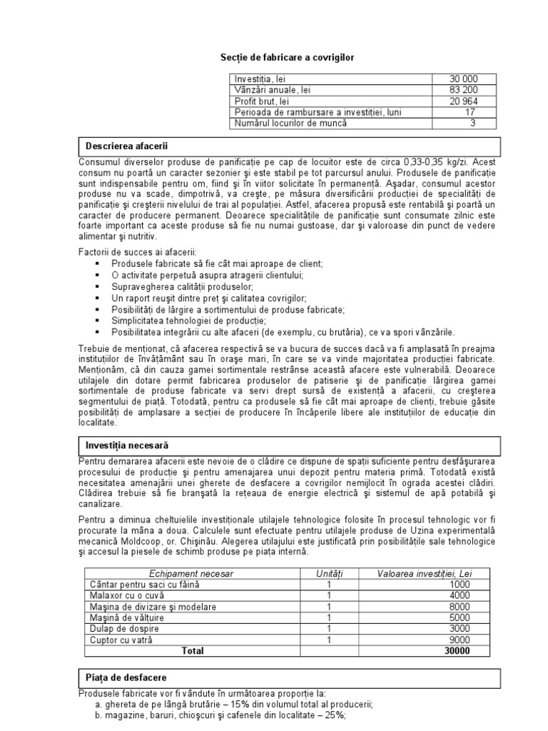 Covrigarie Final | PDF