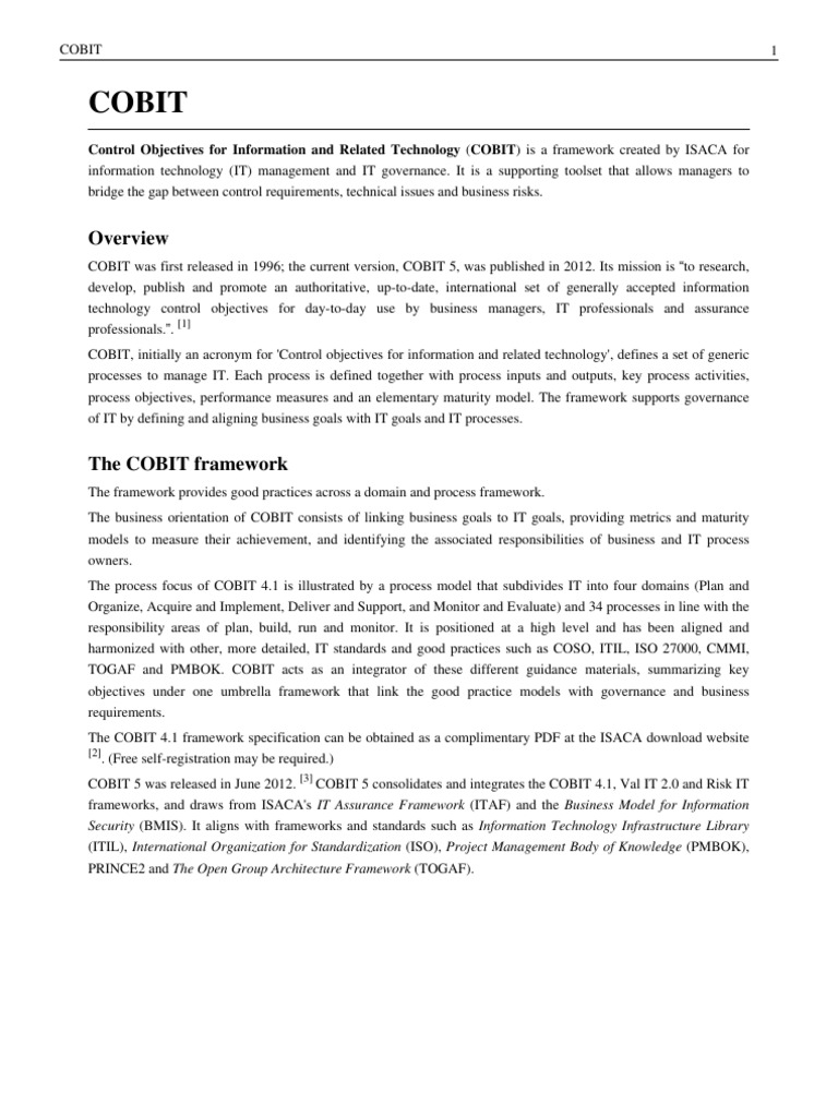 COBIT | PDF | Cobit | Information Technology