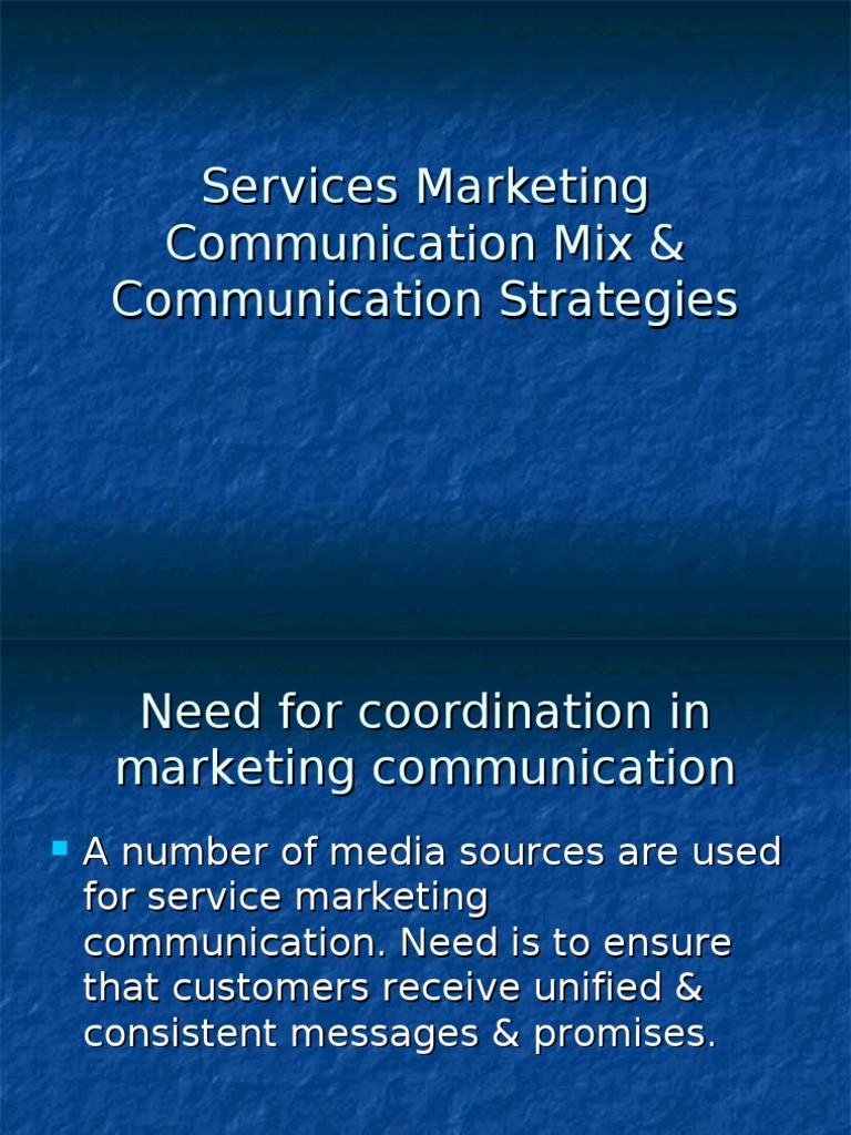 Services Marketing Communication Mix | PDF | Marketing Communications ...