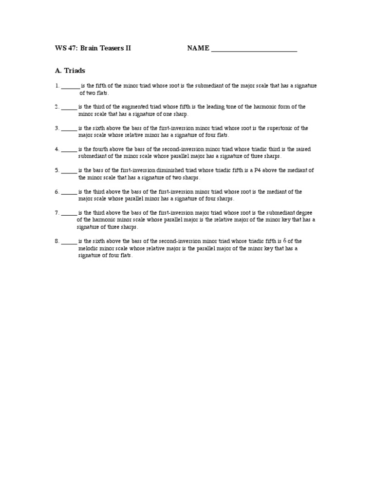 Ws47-Brain Teasers 2 | PDF | Language Arts & Discipline