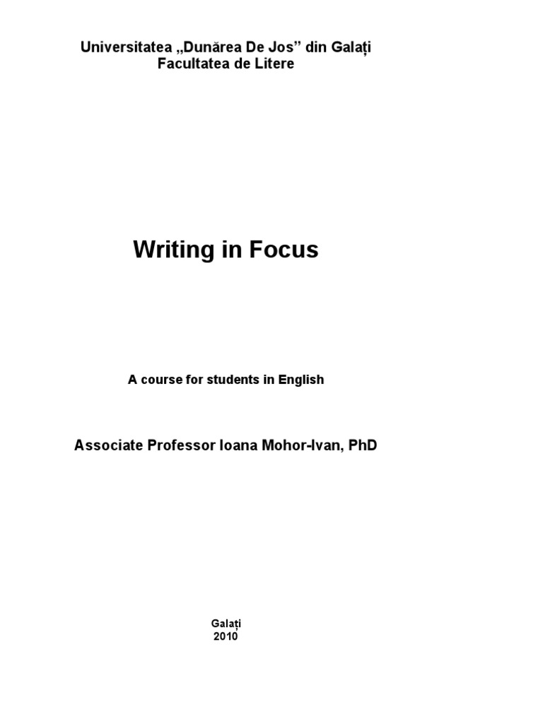 Writing in Focus | PDF | Essays | Economics