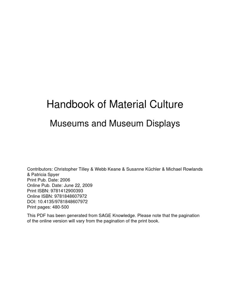 Museums and Museum Displays | PDF | Museum | Narrative