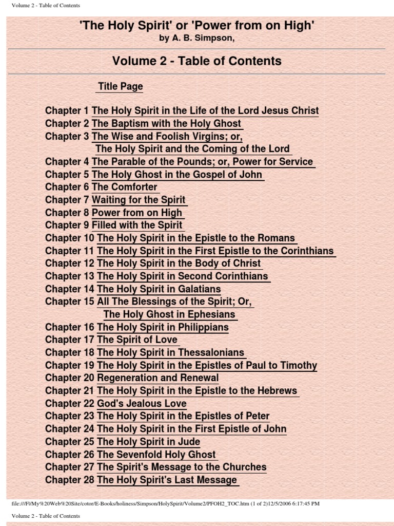 The Holy Spirit or Power From On High Vol. 2 - A. B. Simpson | PDF ...