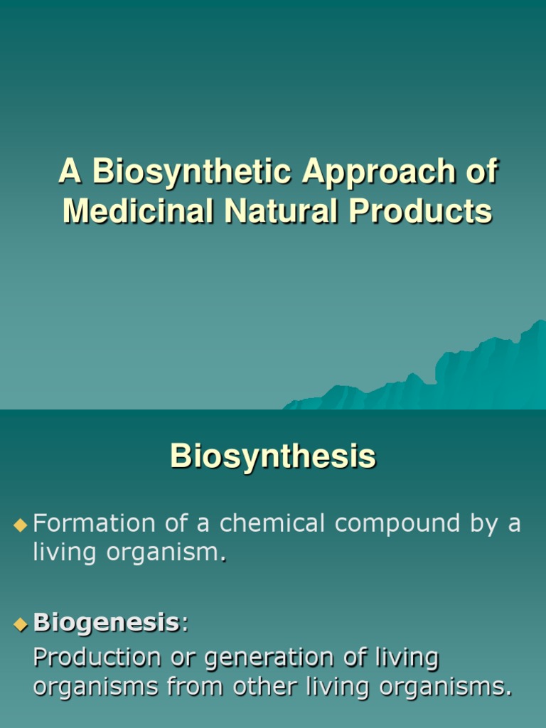 A Biosynthetic Approach of Medicinal Natural Products | PDF ...