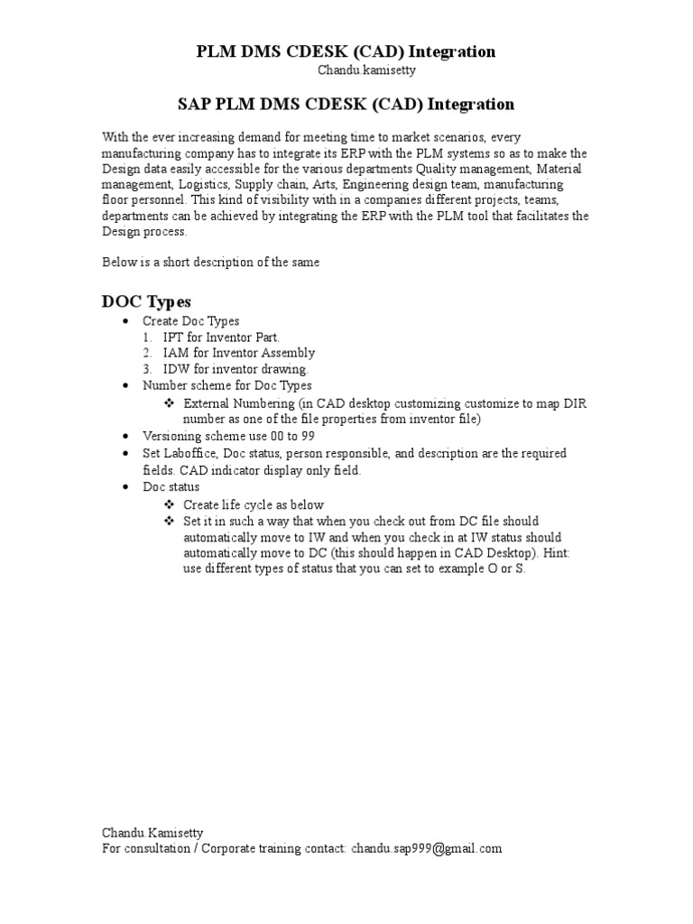 PLM DMS CAD Integration Overview | PDF | Product Lifecycle | Computer ...