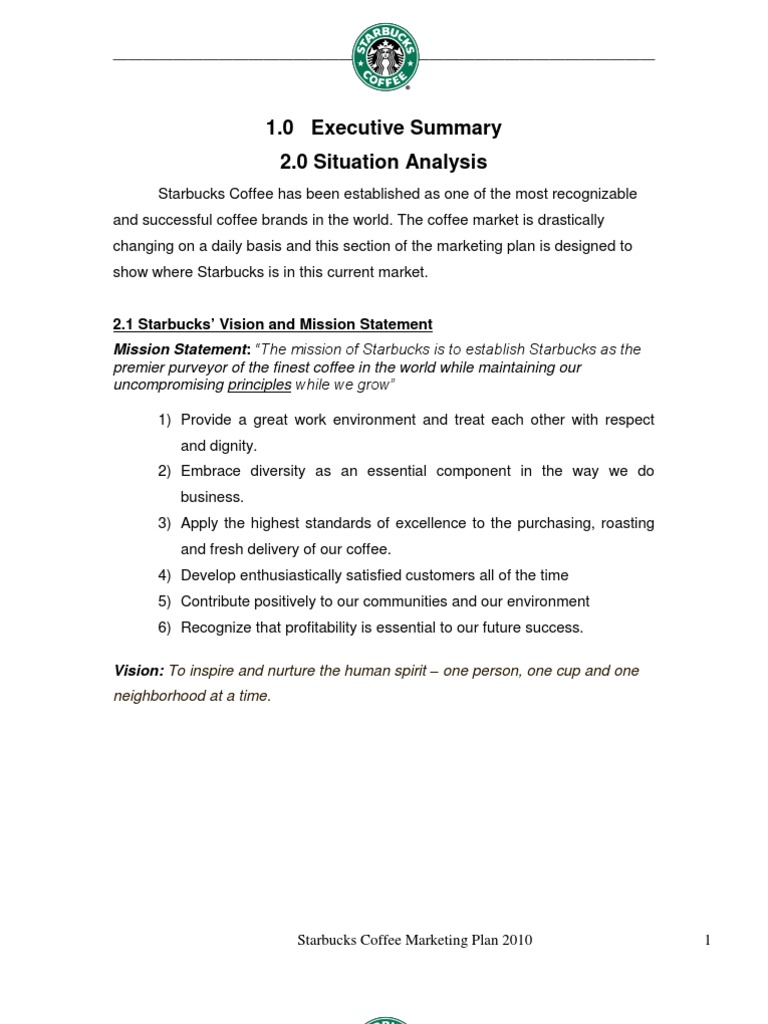 Starbucks Marketing Plan | PDF | Starbucks | Coffee
