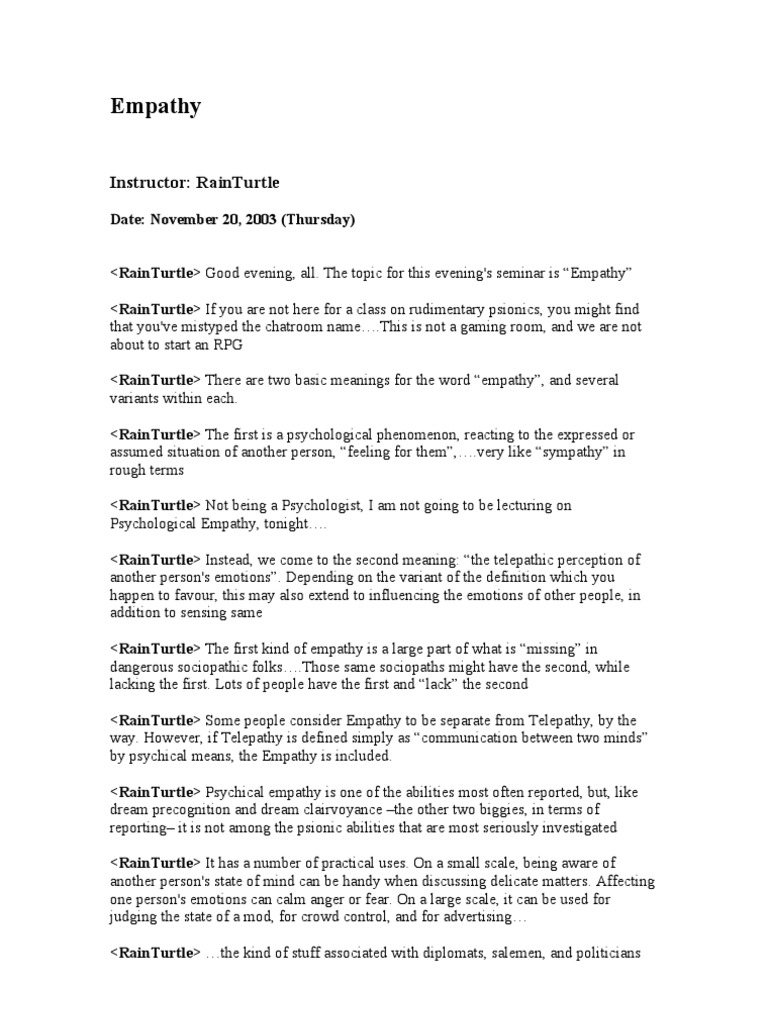 Empathy | PDF | Empathy | Telepathy