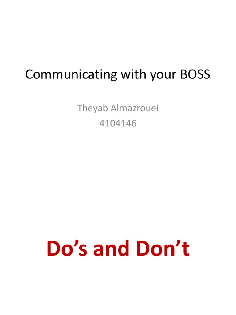 Effective Communication with Your Boss | PDF | Language Arts & Discipline