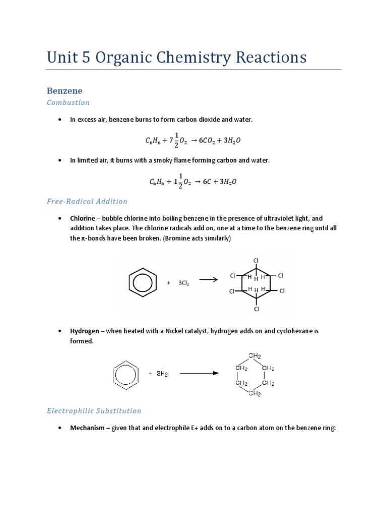 Unit 5 Organic Chemistry Reactions | PDF | Amine | Chemical Reactions