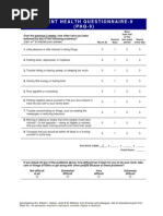 Cuestionario PHQ-9 PatientHealthQuestionnaire9 - Spanish | PDF