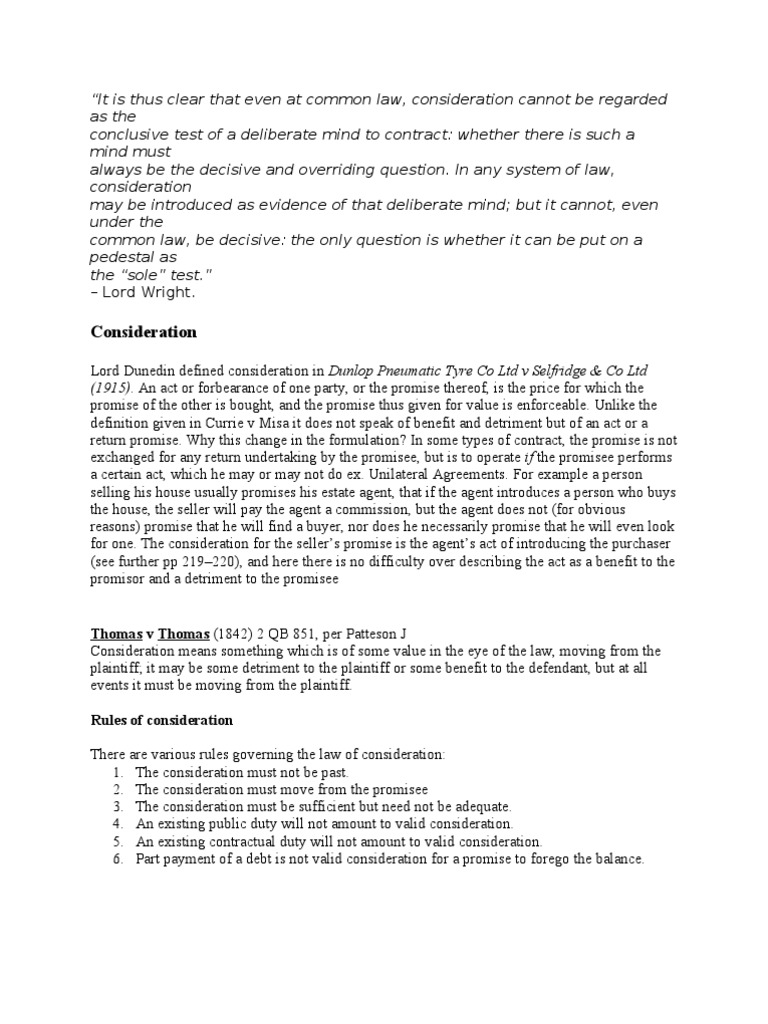 Consideration Project | Consideration | Contract Law