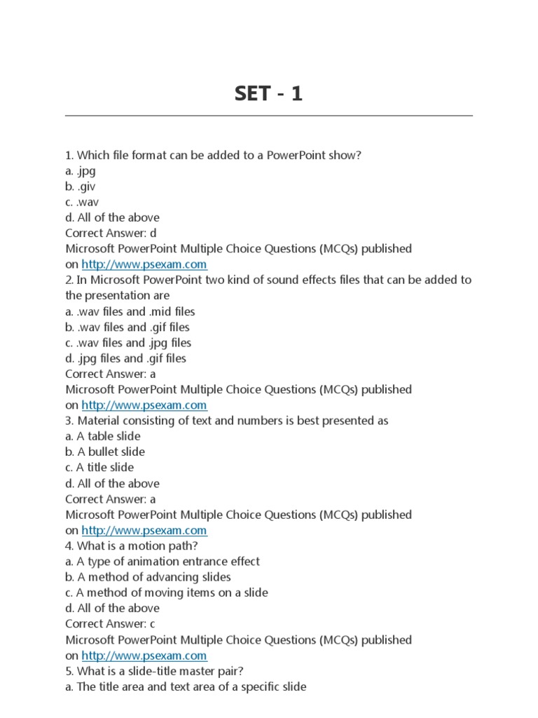 MCQ | PDF | Microsoft Power Point | Multiple Choice