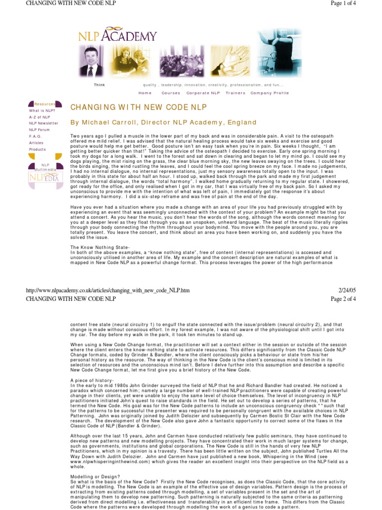 Six Step Reframe Pdf Neuro Linguistic Programming Neuroscience