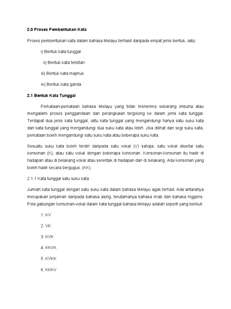 Proses Pembentukan Kata | PDF