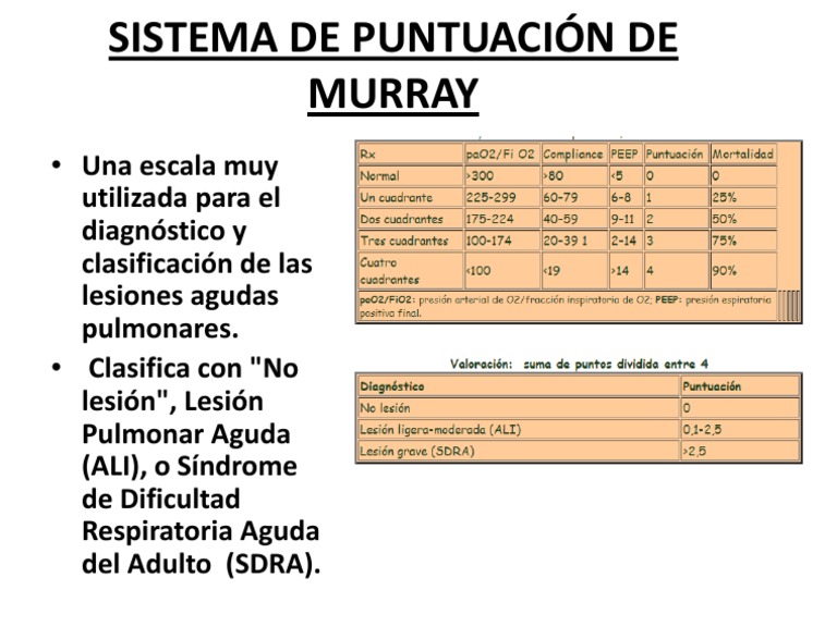 Escala de Murray para SDRA y ALI | PDF