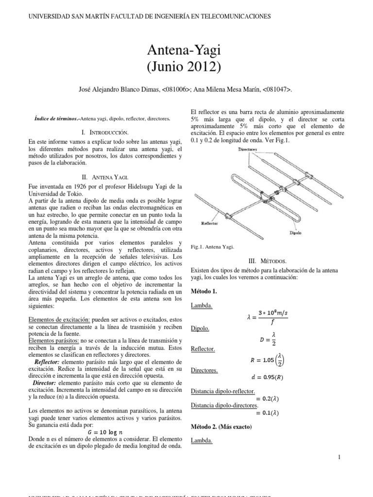 Guía para construir antenas Yagi | PDF | Antena (Radio) | Ingenieria ...