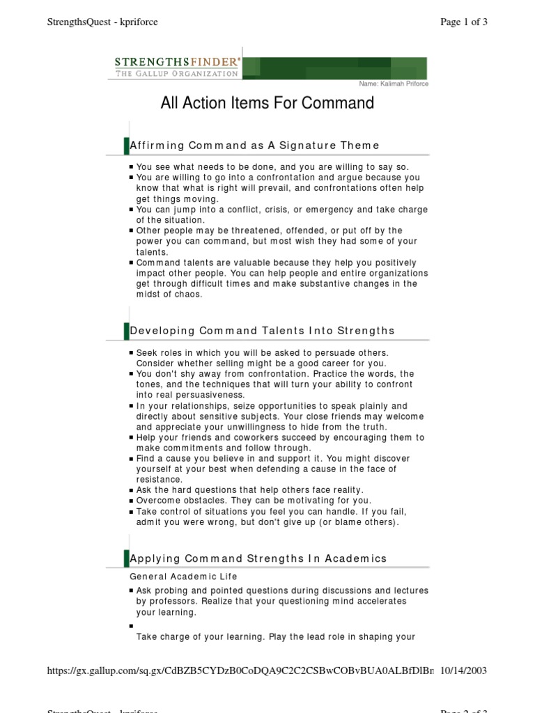 Command Action Plan | PDF | Knowledge | Truth