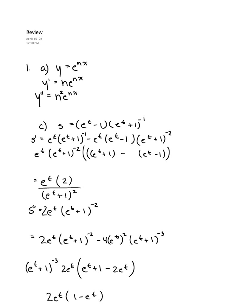Calculus Review Document | PDF
