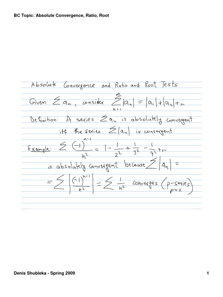 Absolute Convergence and Tests Explained | PDF